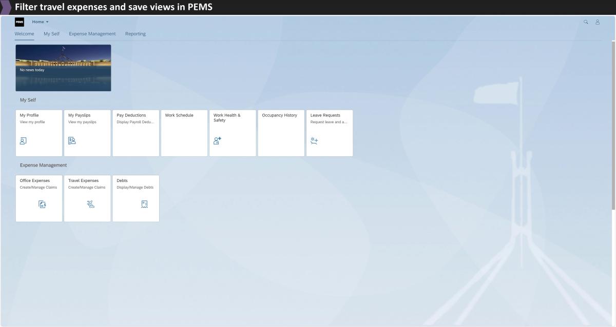 Filter travel expenses and save views in PEMS | Independent ...
